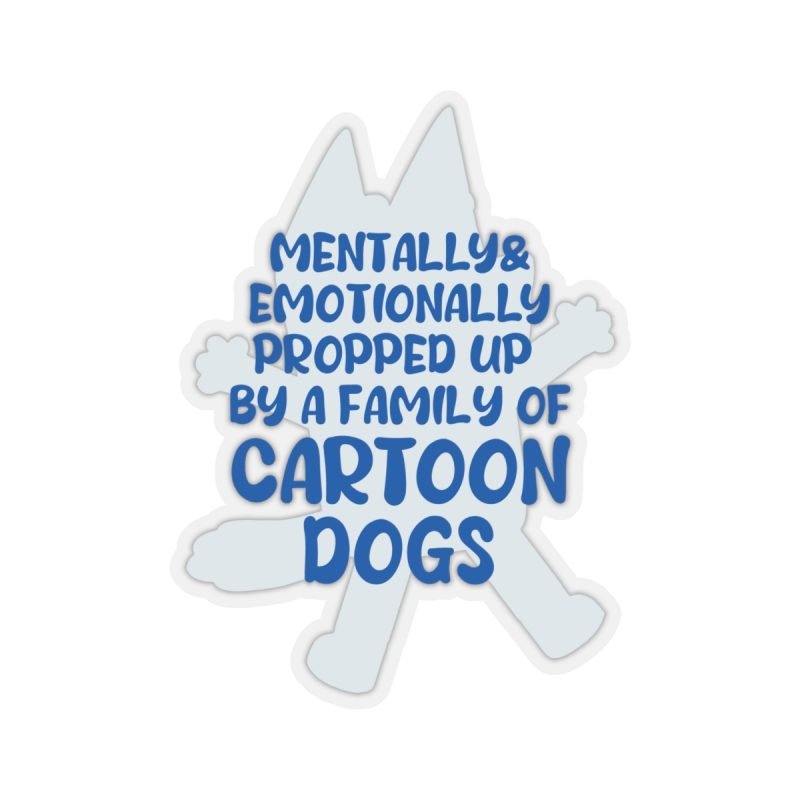 Bluey Propped Up by Cartoon Dogs Sticker | Teesperky