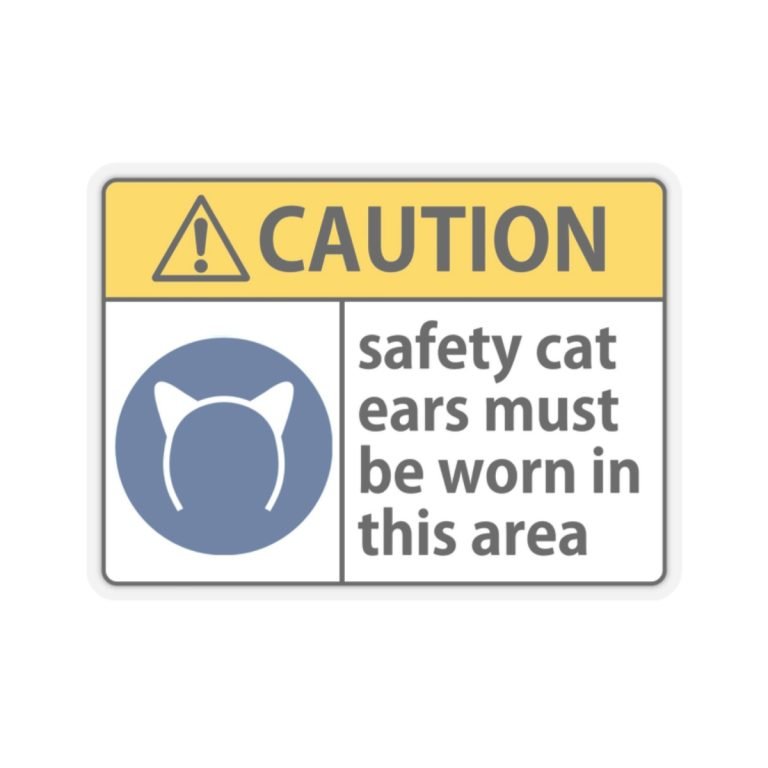 Safety Cat Ears Sign Sticker | Teesperky